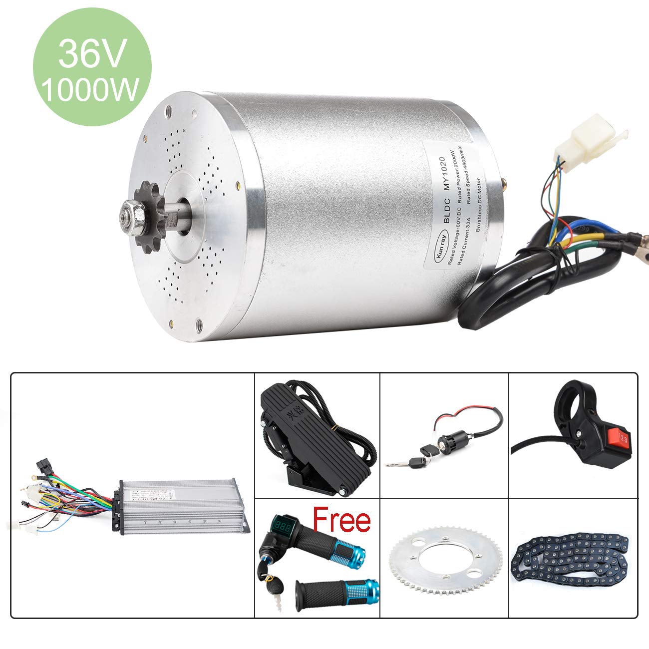 Buy 1000W Electric Motor 48V 36V Electric Scooter Conversion Kit High ...