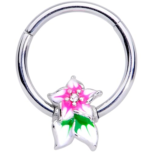 Body Candy Women 16G 316L Steel Septum Tropical Flower Daith Tragus ...
