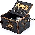 Amazon.com: Huntmic Black Wood Star Wars Music Box, Antique Carved Hand ...