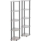 Amazon.com: FURINNO Turn-N-Tube 5-Tier Corner Square Rack Display Shelf ...