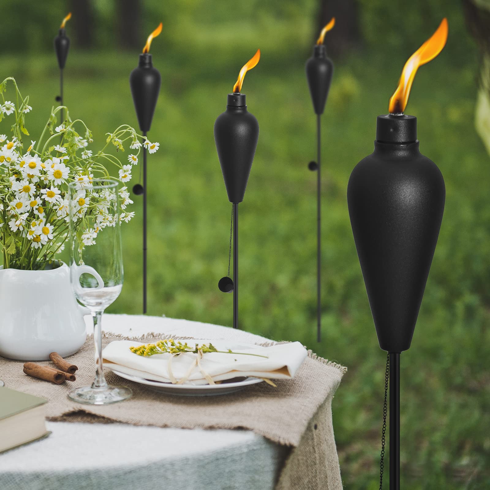 Mua ZSZMFH Upgraded Home Garden Torch Set of 6, Outdoor Metal Torch ...