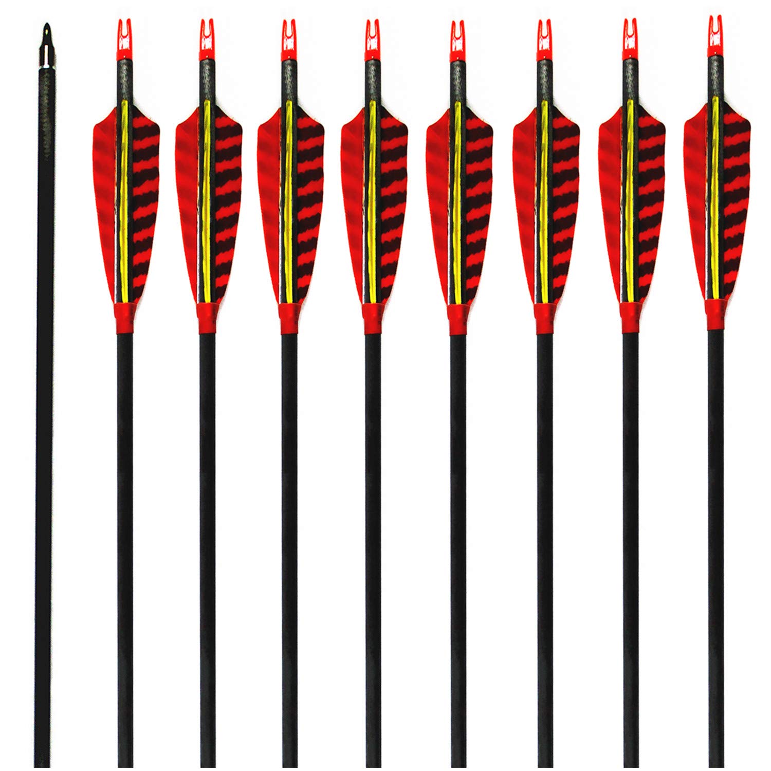 Amazon.com : MS JUMPPER Carbon Archery Targeting Arrows 500 Spine with ...