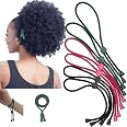 Amazon.com : 6 Pcs Adjustable Thick Hair Ties, Large Ponytail Holders ...