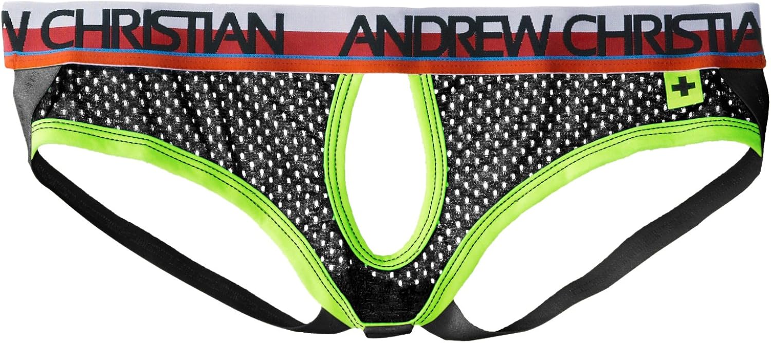 Andrew Christian Men's Show-It C-Ring Brief Jock, Black, Small: Amazon ...