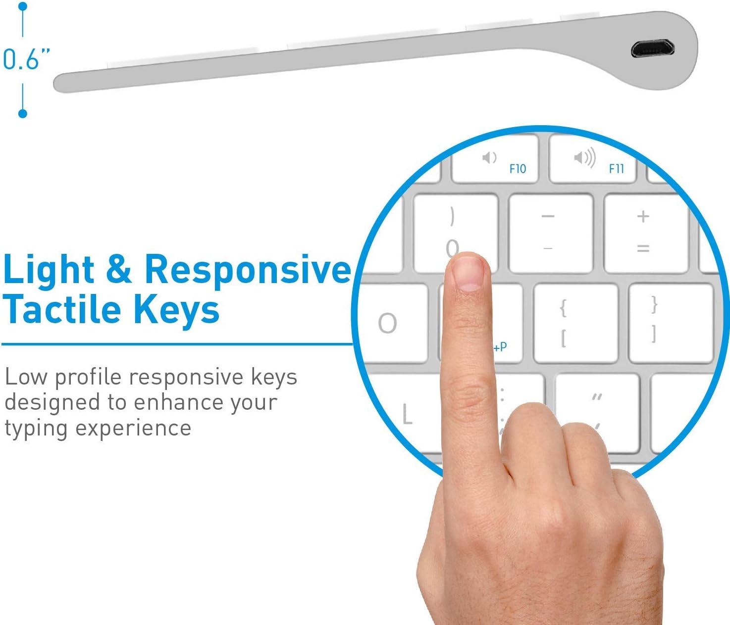 Macally ACEBTKEY-US, ultraslim Bluetooth Keyboard for Mac, PC, iOS and ...