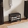 Amazon.com: KASLANDI Wooden Shoe Rack Bench 2 Tier Shoe Organizer and ...