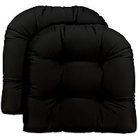 Amazon.com: RSH Décor Indoor Outdoor Set of 2 U-Shape Wicker Tufted ...