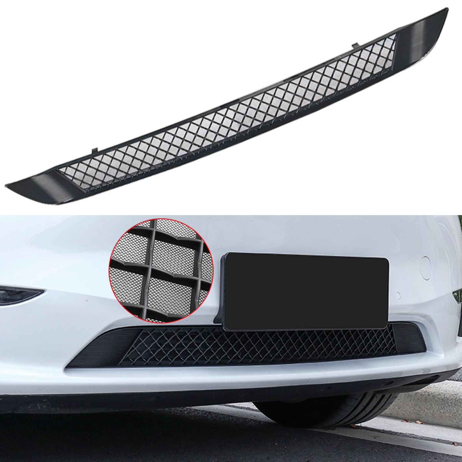 Fit 2017-2023 Tesla Model 3 Front Grill Mesh Bumper Grille Grid Inserts ...