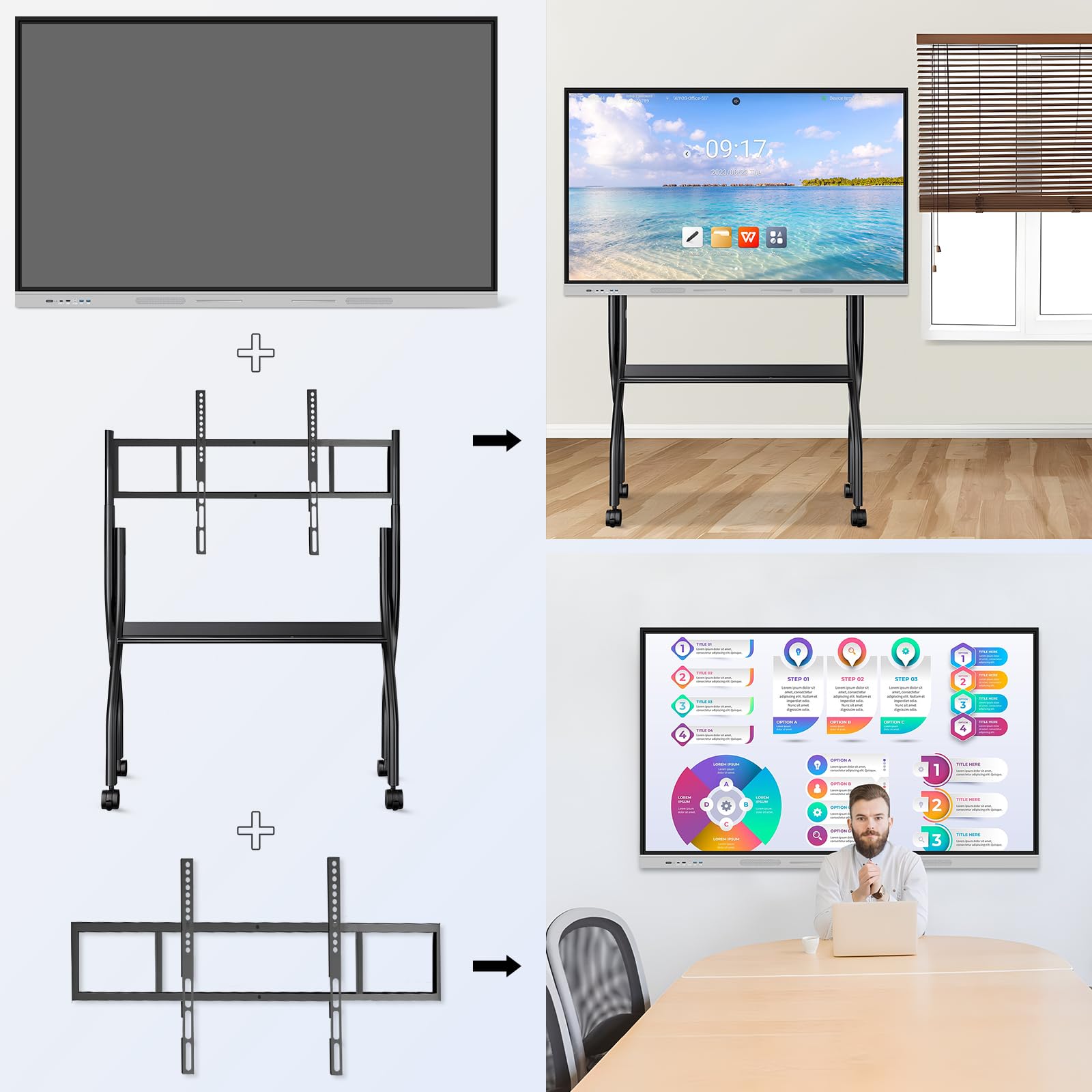 Mua Smart Board 75" 4K Electronic Interactive Whiteboard Touch Screen, Digital Smart Whiteboard ...