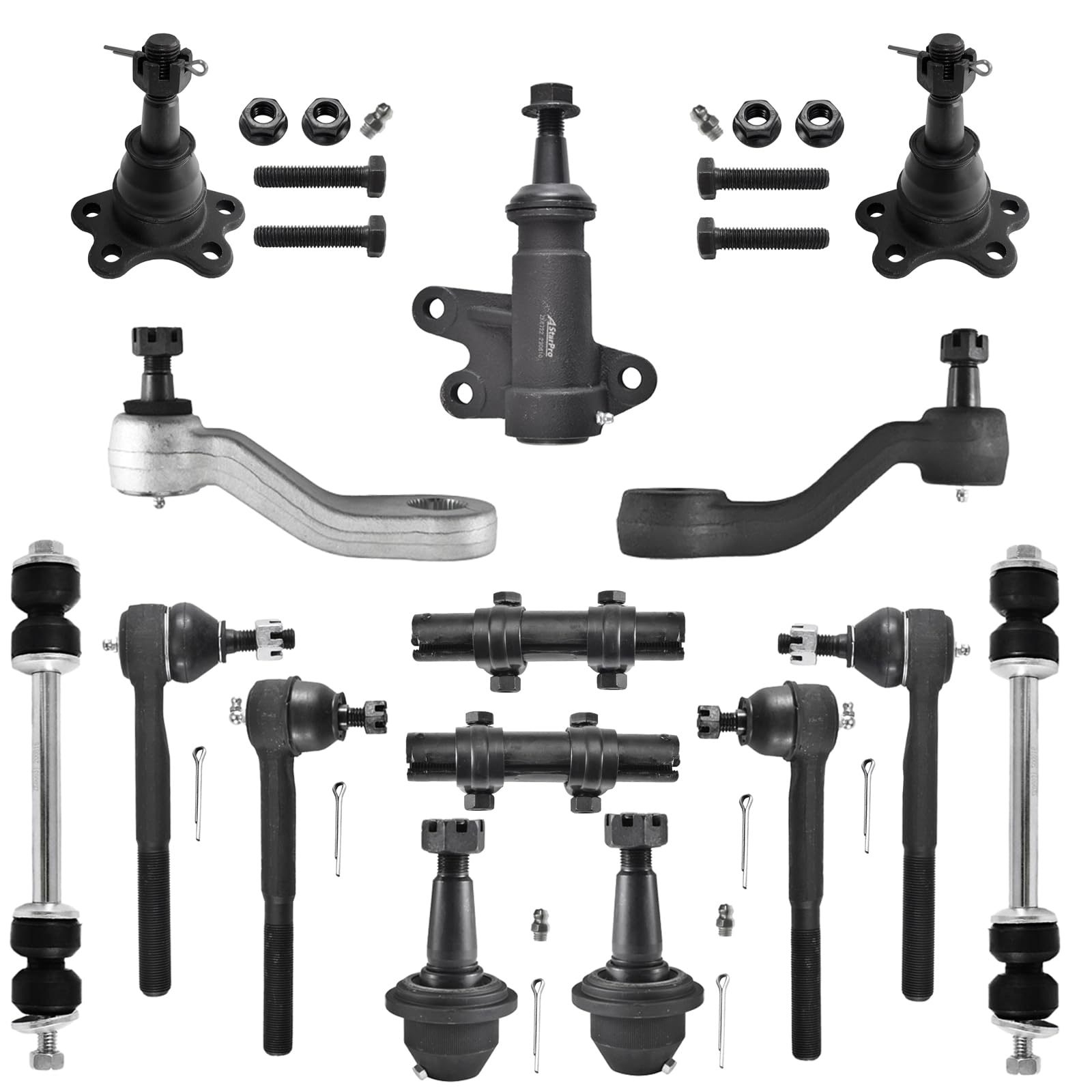 ASTARPRO - 15pcs Suspension Kit Front Upper and Lower Ball Joints/Tie Rod End Inner and Outer ...