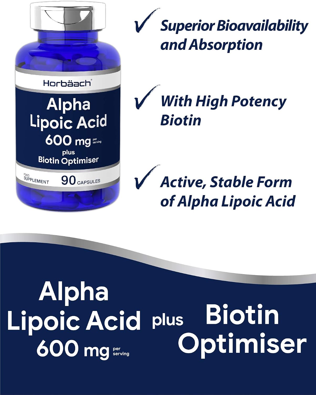Alpha Lipoic Acid 600mg | 90 Capsules | Plus Biotin Optimiser ...