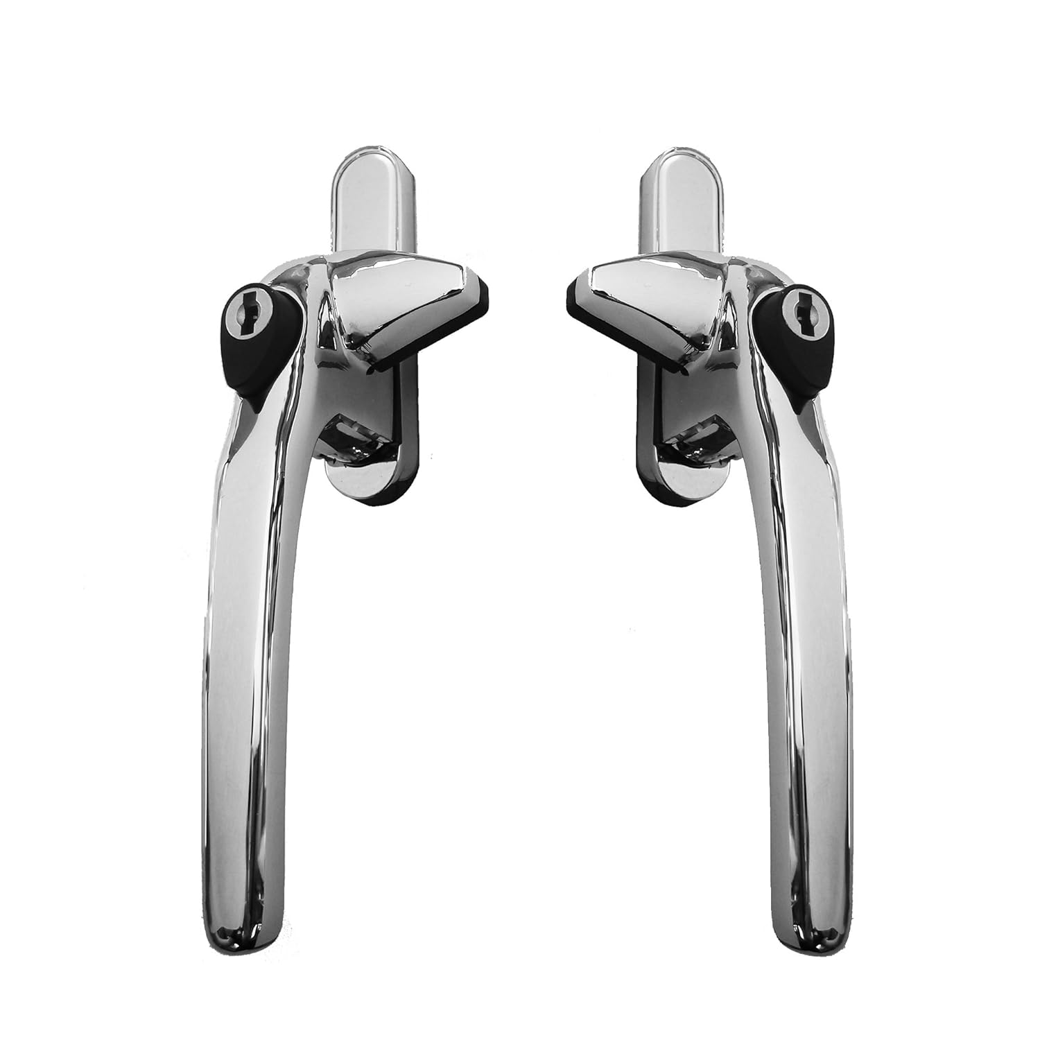 Locking Cockspur Window Handle Kit Pair - Chrome- 1 x Left Hand & 1 x ...