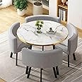 Amazon.com - OCAZI Simple Small Round Table Kitchen Dining Table Set ...