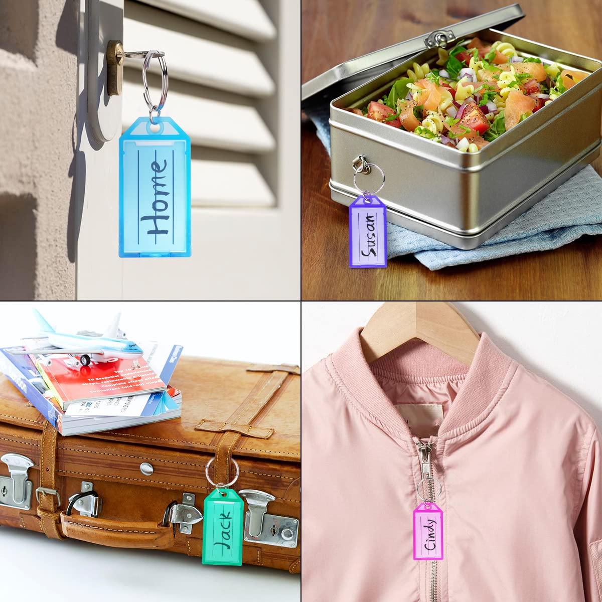 Mua Cuttte 16 Pack Plastic Key Tags, Key Labels with Ring and Label ...