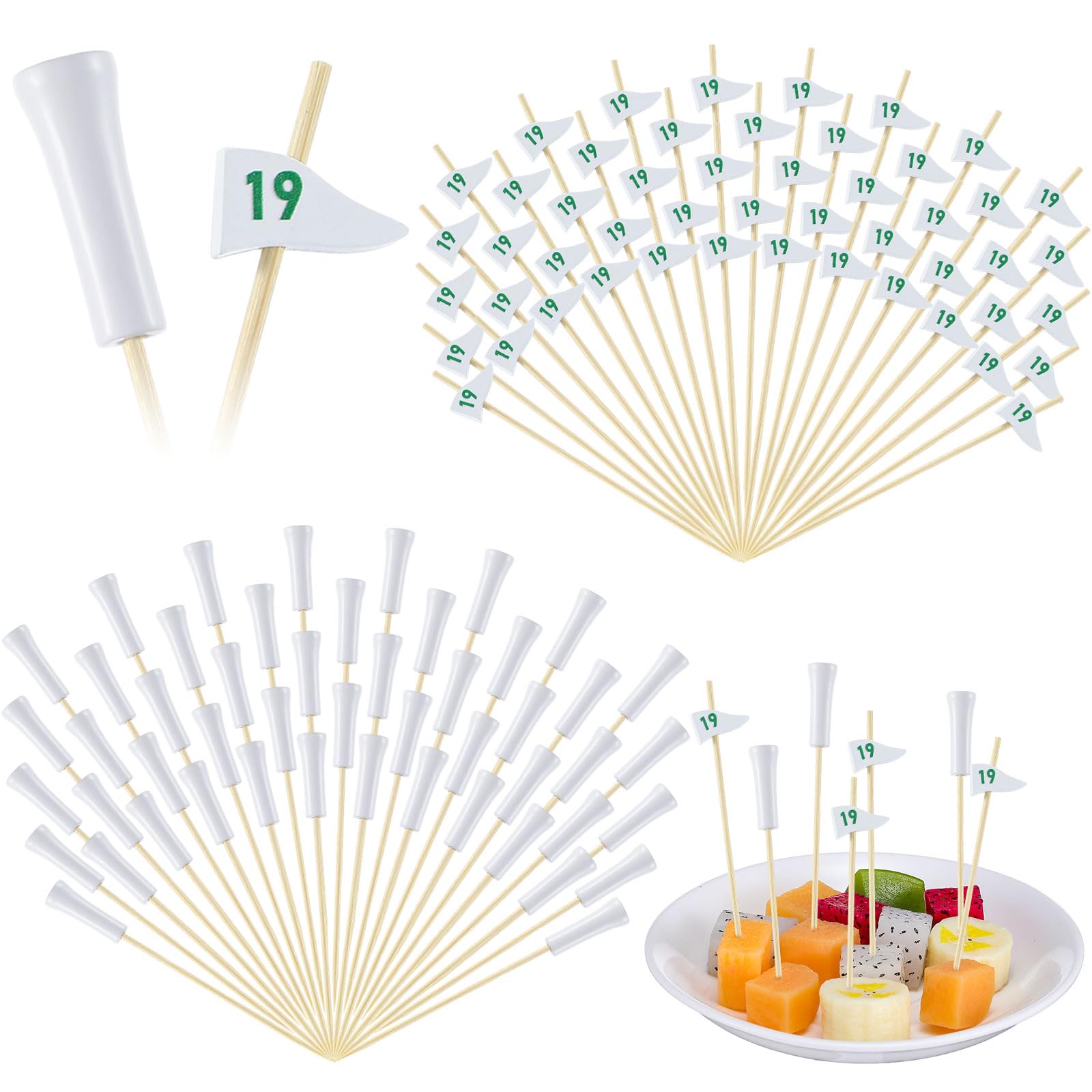 Newtay 100 Pcs Golf Tee Toothpicks 4.72 Inch 19th Hole Drink Stirrers ...