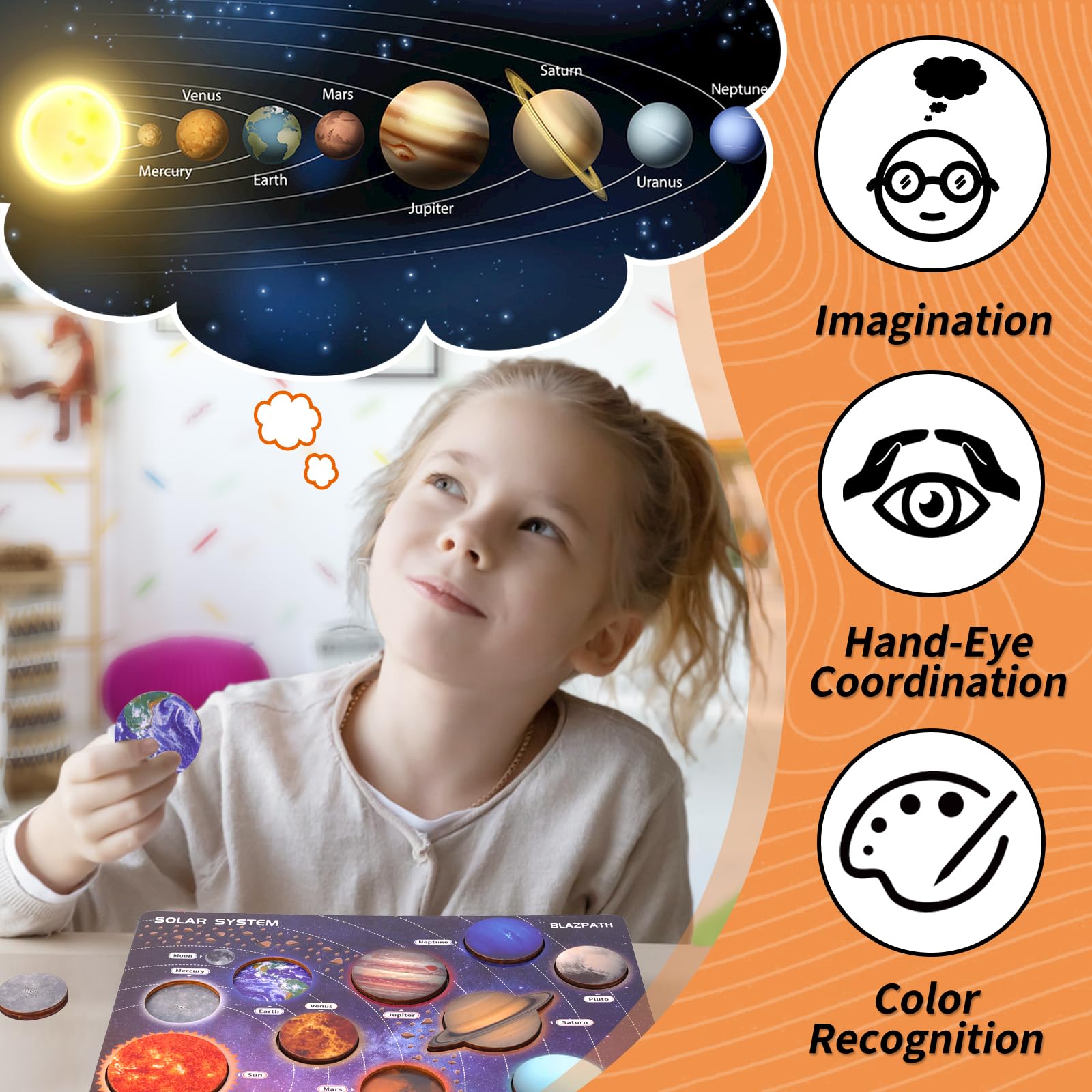 Mua Solar System Wooden Puzzle Toy Model for Kid 3-5, Toddler ...