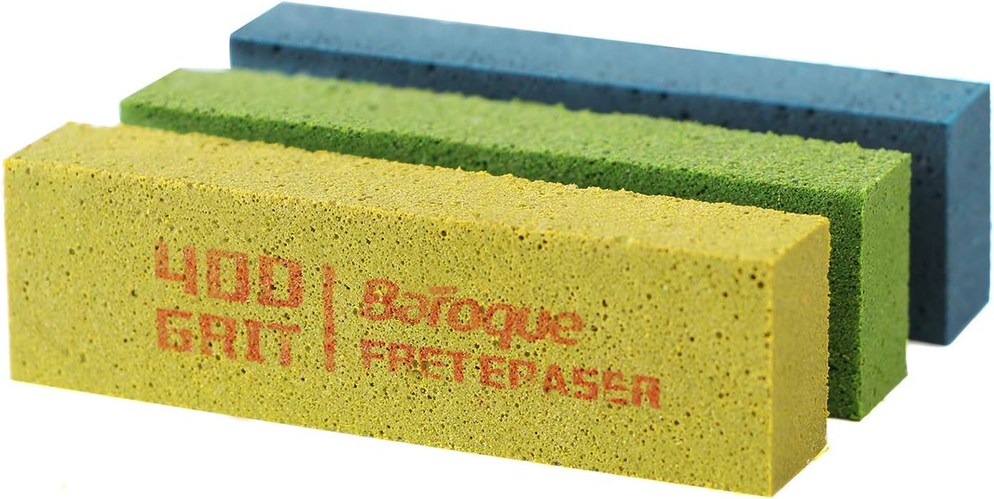 Fret Erasers180 & 400 & 1000 Grit, Abrasive Rubber Blocks Fret ...