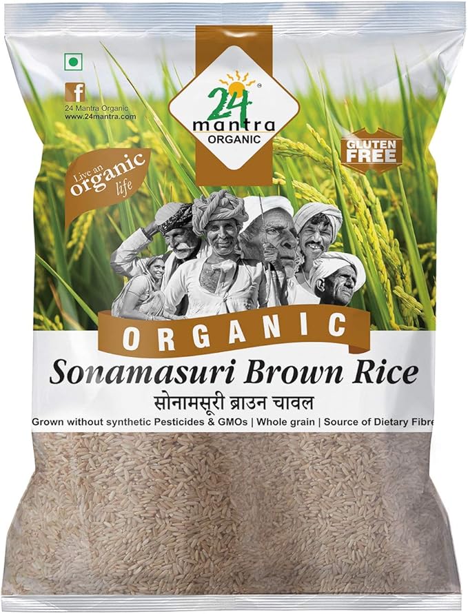 24 Mantra Organic Sonamasuri Brown Rice, 5kg: Amazon.in: Grocery ...