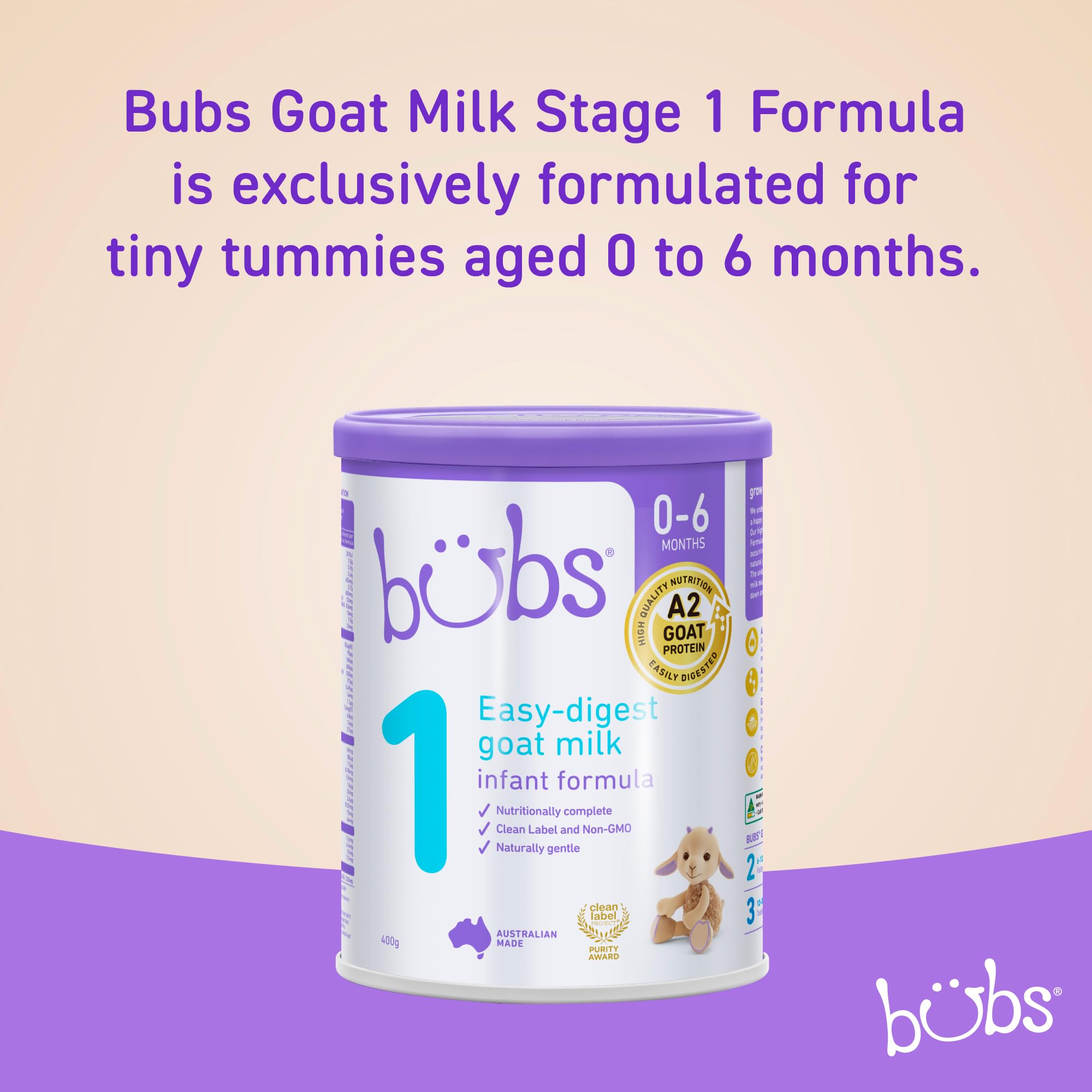 Bubs Goat Milk Infant Formula Stage 1, Made With Fresh Goat Milk, 14.1 ...