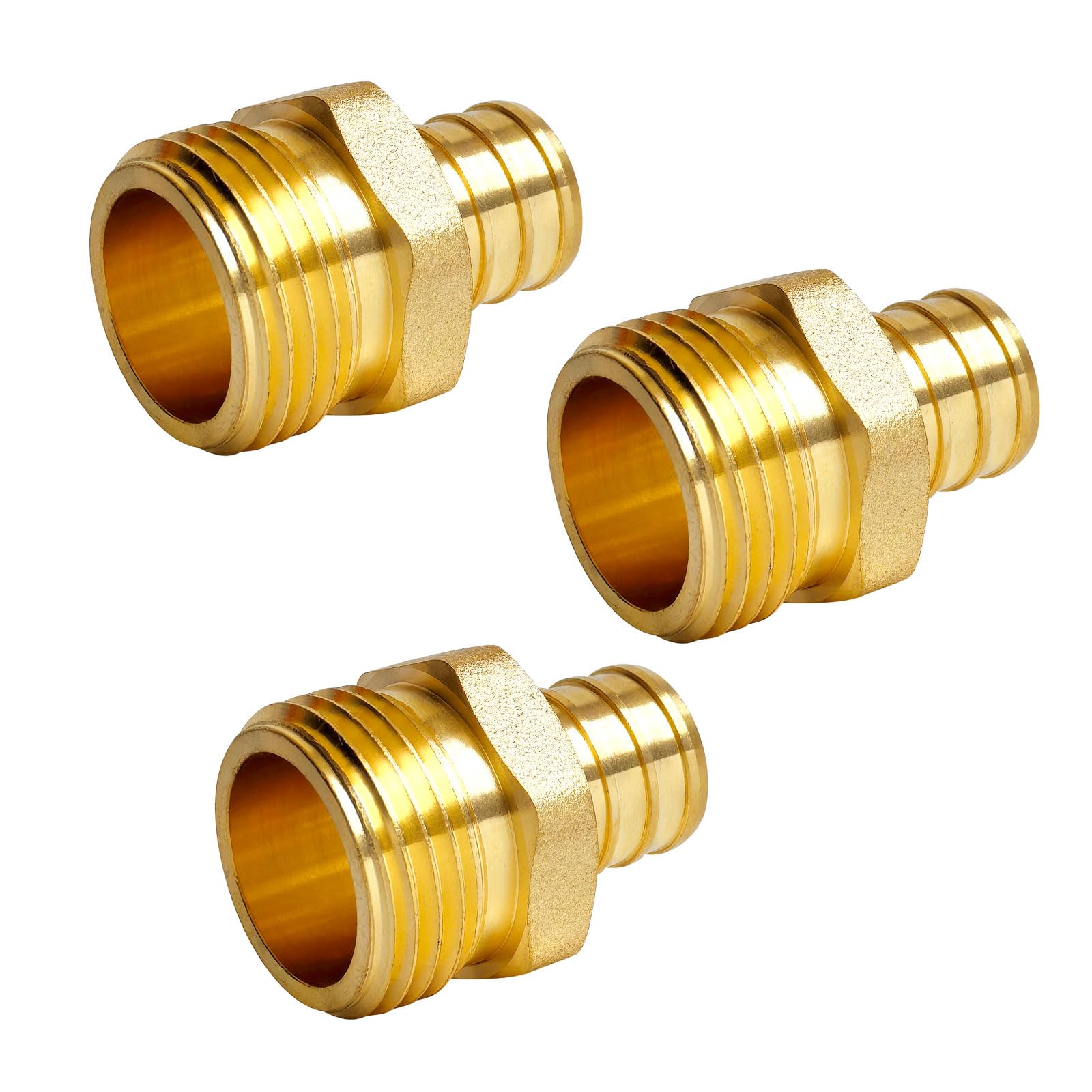 TALEGEN 3 pcs 3/4" PEX Male x 3/4” GHT Male Connector, Brass Pex ...