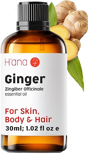 H'ana Ginger Essential Oil - 1.02 Fl Oz - for Hair, Skin, Diffuser ...