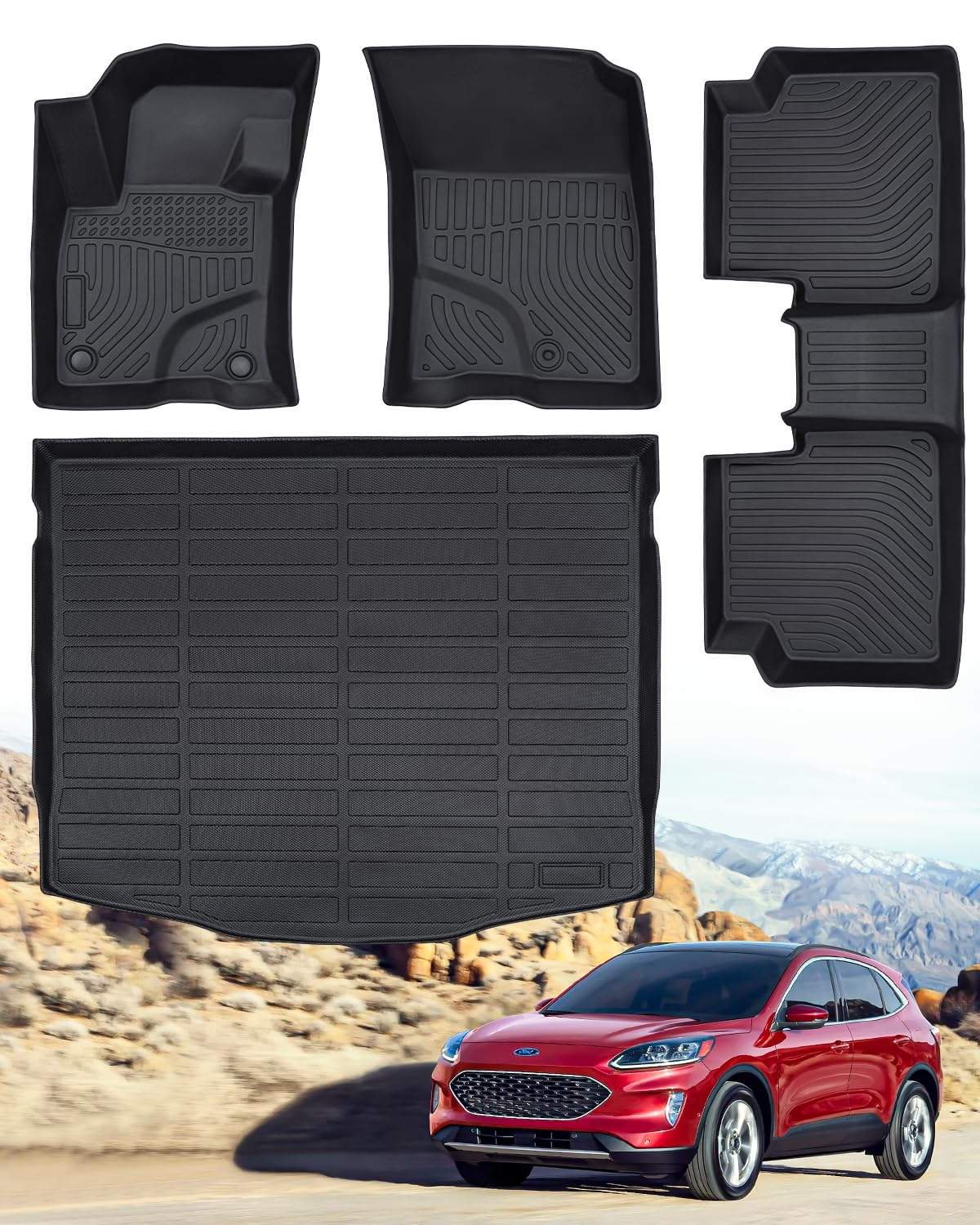 Mua Floor Mats for Ford Escape 2020-2025 2026 4 Pcs & Cargo Liners (Not ...
