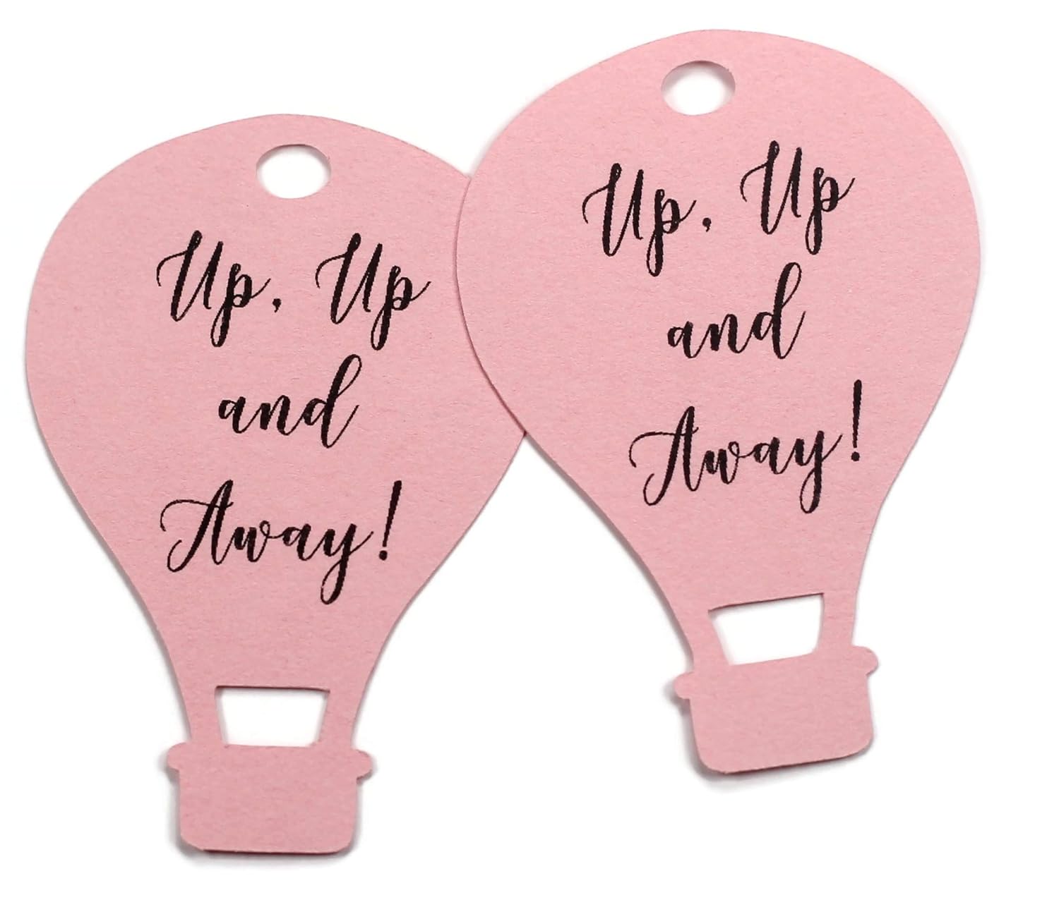 Amazon.com: Light Pink Hot Air Balloon Tags for Baby Shower - Up, Up ...