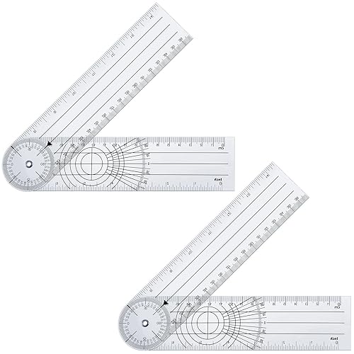 2 Pcs Plastic Goniometer Quick Protractor Clear Angle Finder Ruler with ...