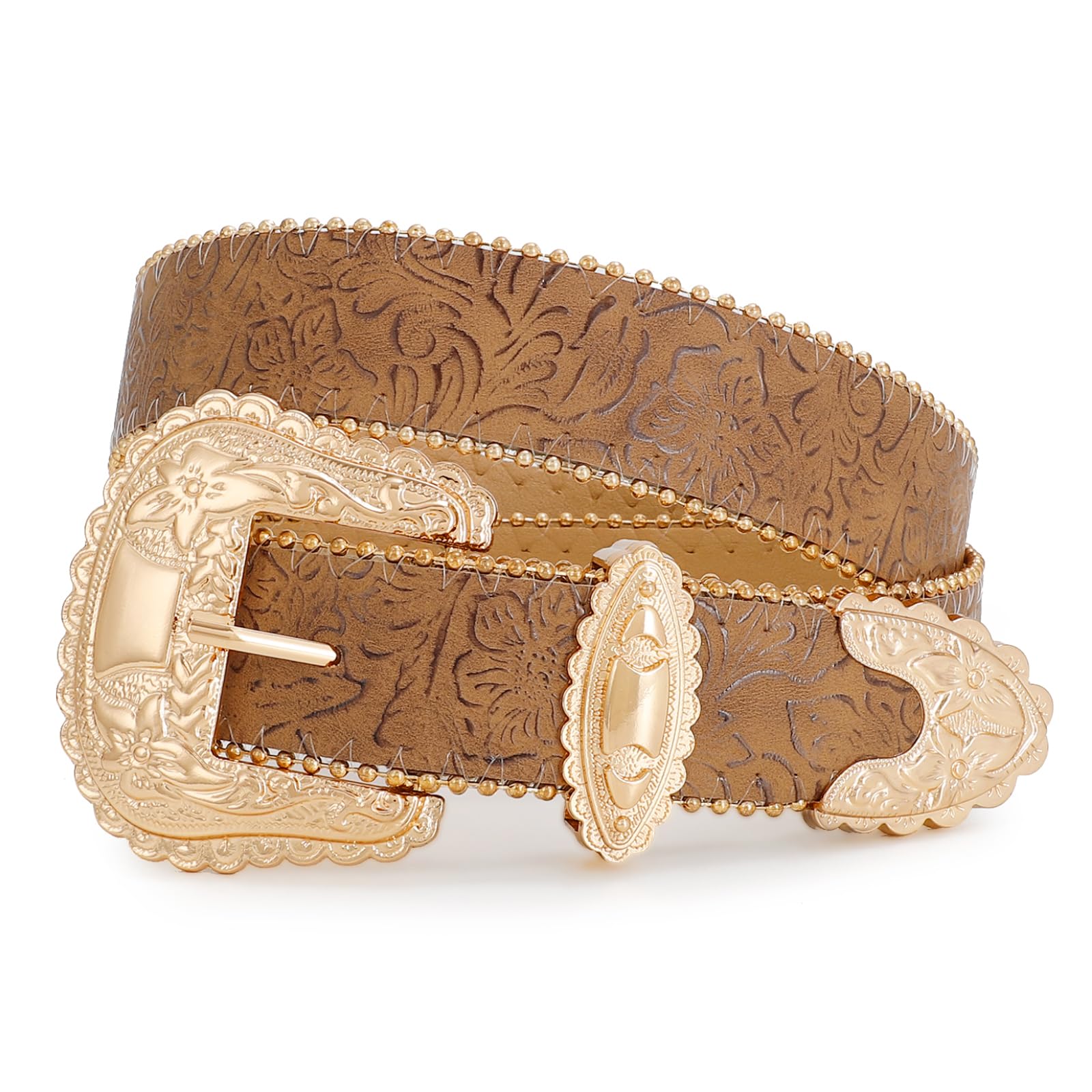 WOWOGO Floral Print Western Belts for Women Cowgirl Cowboy Country ...