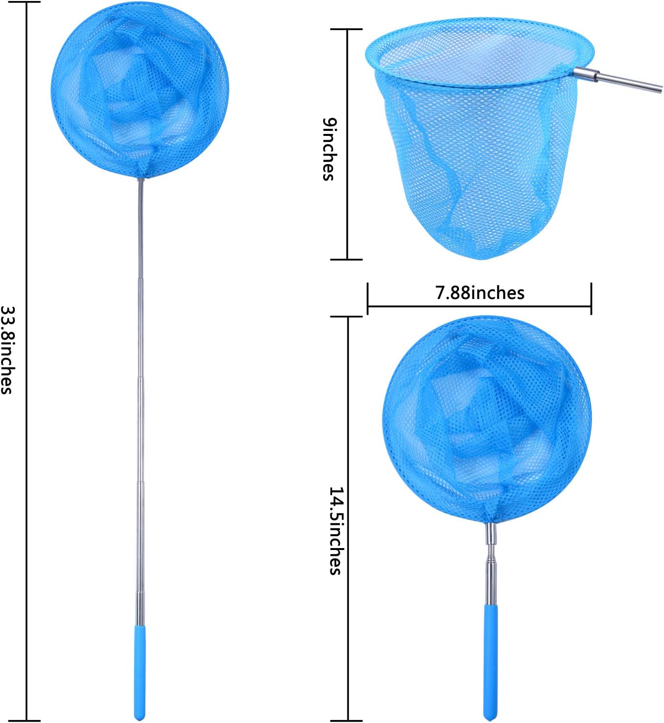 Elcoho 4 Pack Telescopic Bug Net Butterfly Nets Colorful Catching ...