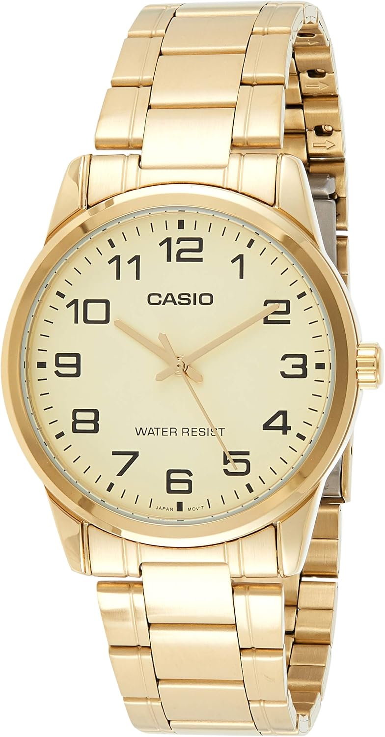 Amazon.com: Casio #MTP-V001G-9B Men's Standard Gold Tone Stainless ...