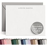 Amazon.com: Curio Press Personalized Stationery for Women Note Cards ...