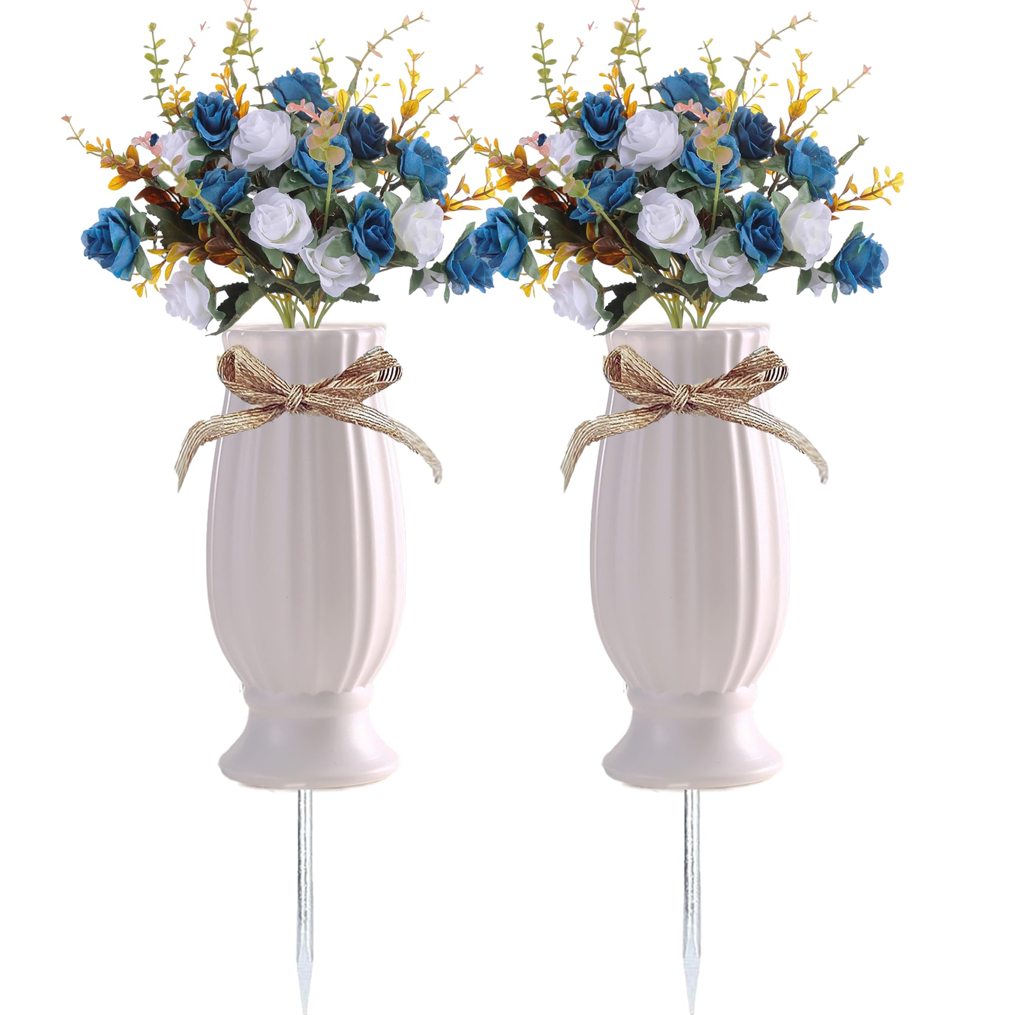 TFANUO 2 Pcs Cemetery Vases with Spikes,Grave Vases for Cemetery with ...