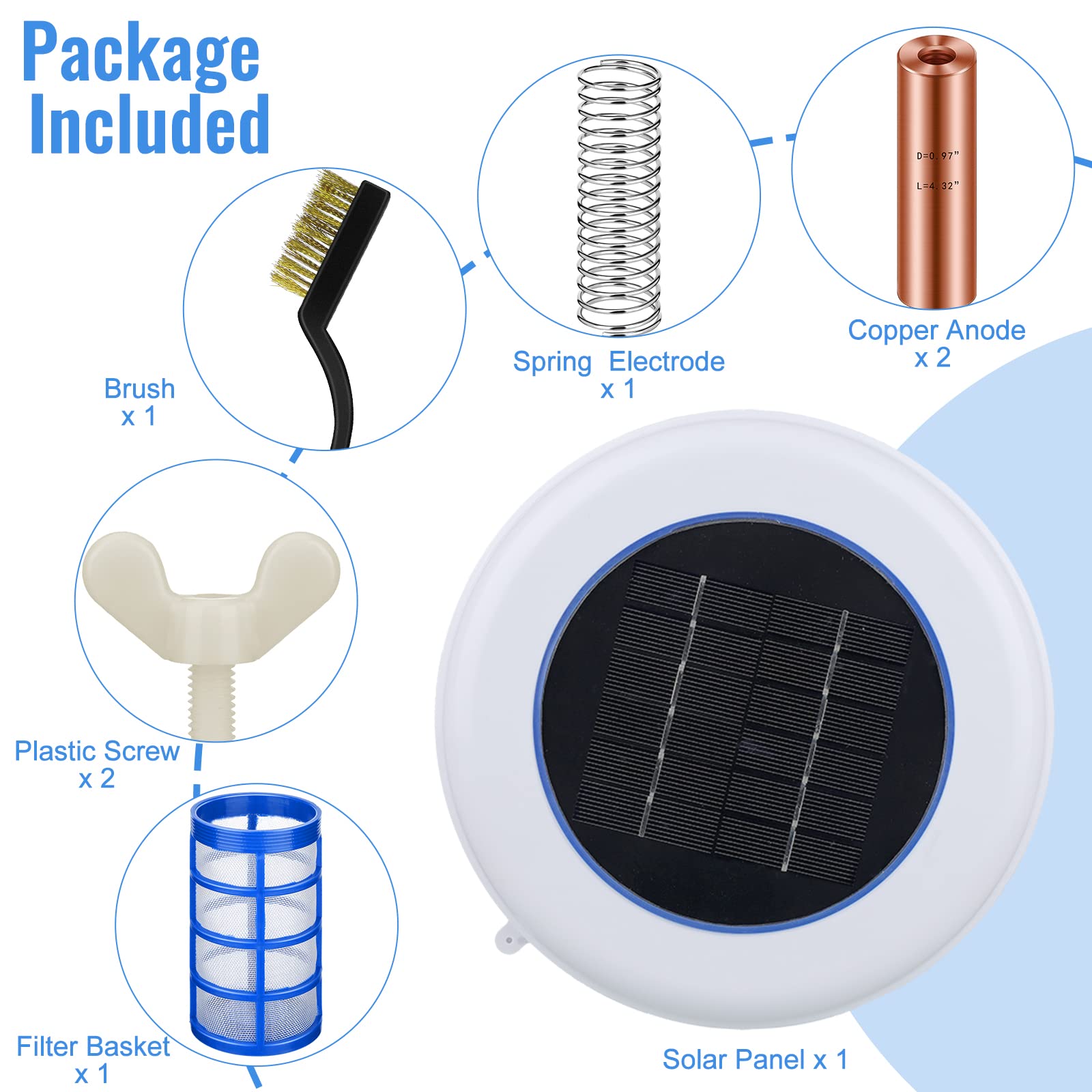 Mua Solar Pool Ionizer Pool Purifier with 1 Replacement Copper Anode ...