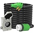 Amazon.com: RVINGPRO 50 Amp Generator Cord 40FT and Pre-Drilled Power Inlet Box Waterproof Combo ...