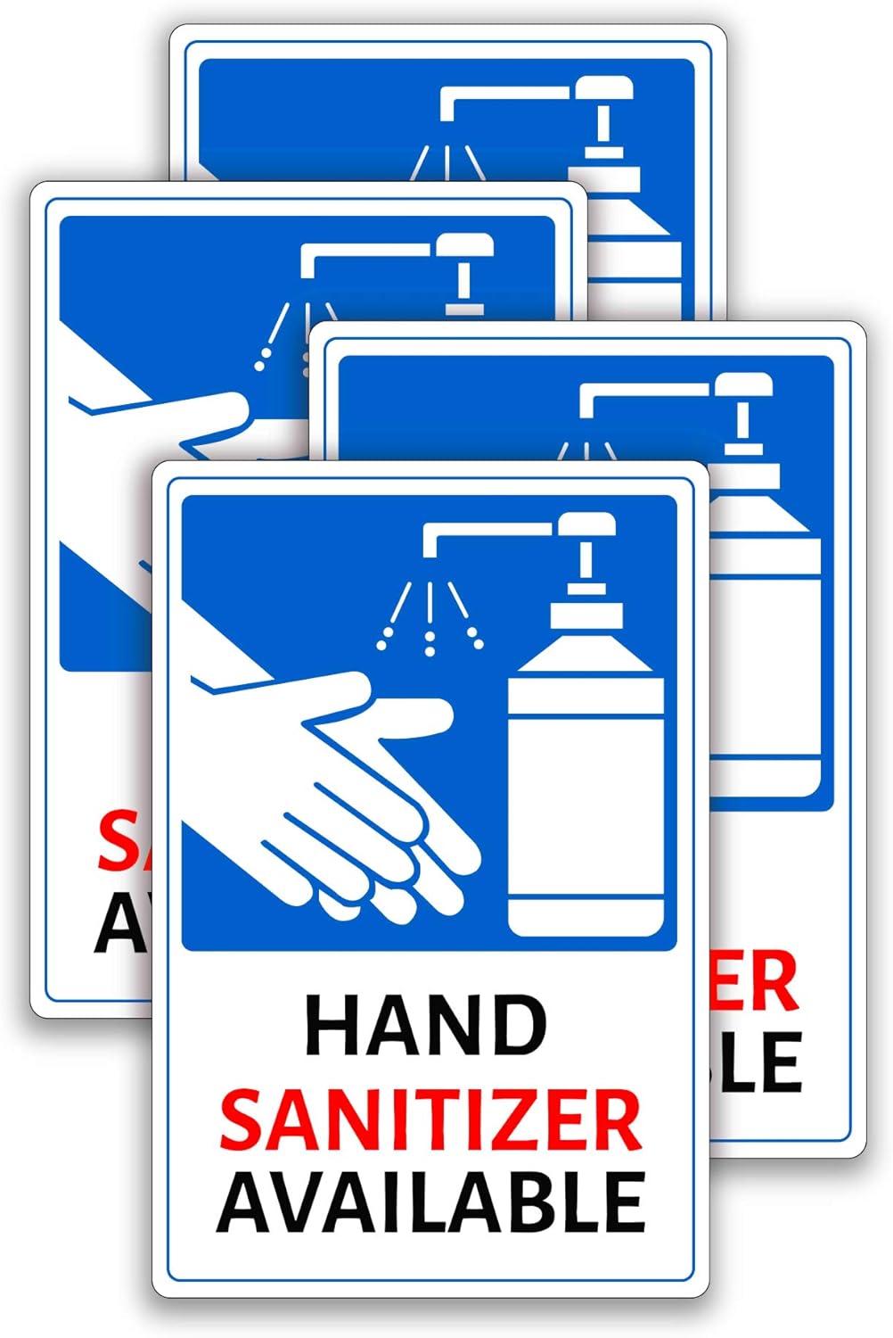 Amazon.com: Hand Sanitizer Available Sign Stand Stickers 7 in. x 5 in ...