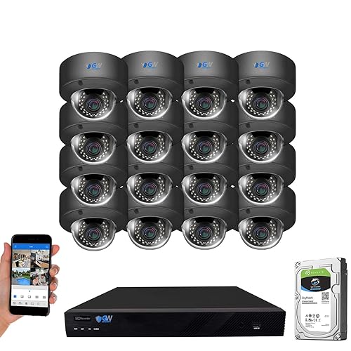 GW Security AutoFocus IP Camera System, 16 Channel 4K NVR, 16 x 5MP HD ...