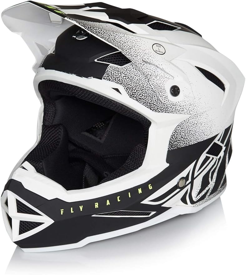 FLY Racing Casco Fly Default Adulto Unisex, Bianco/Nero Opaco, S ...