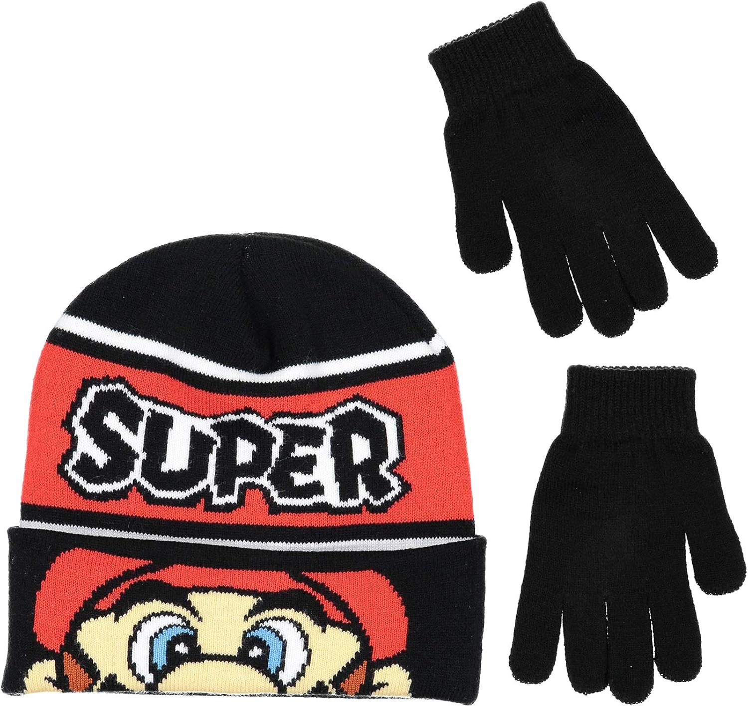 Amazon.com: Nintendo Super Mario Boys Beanie Winter Hat and Glove Set ...