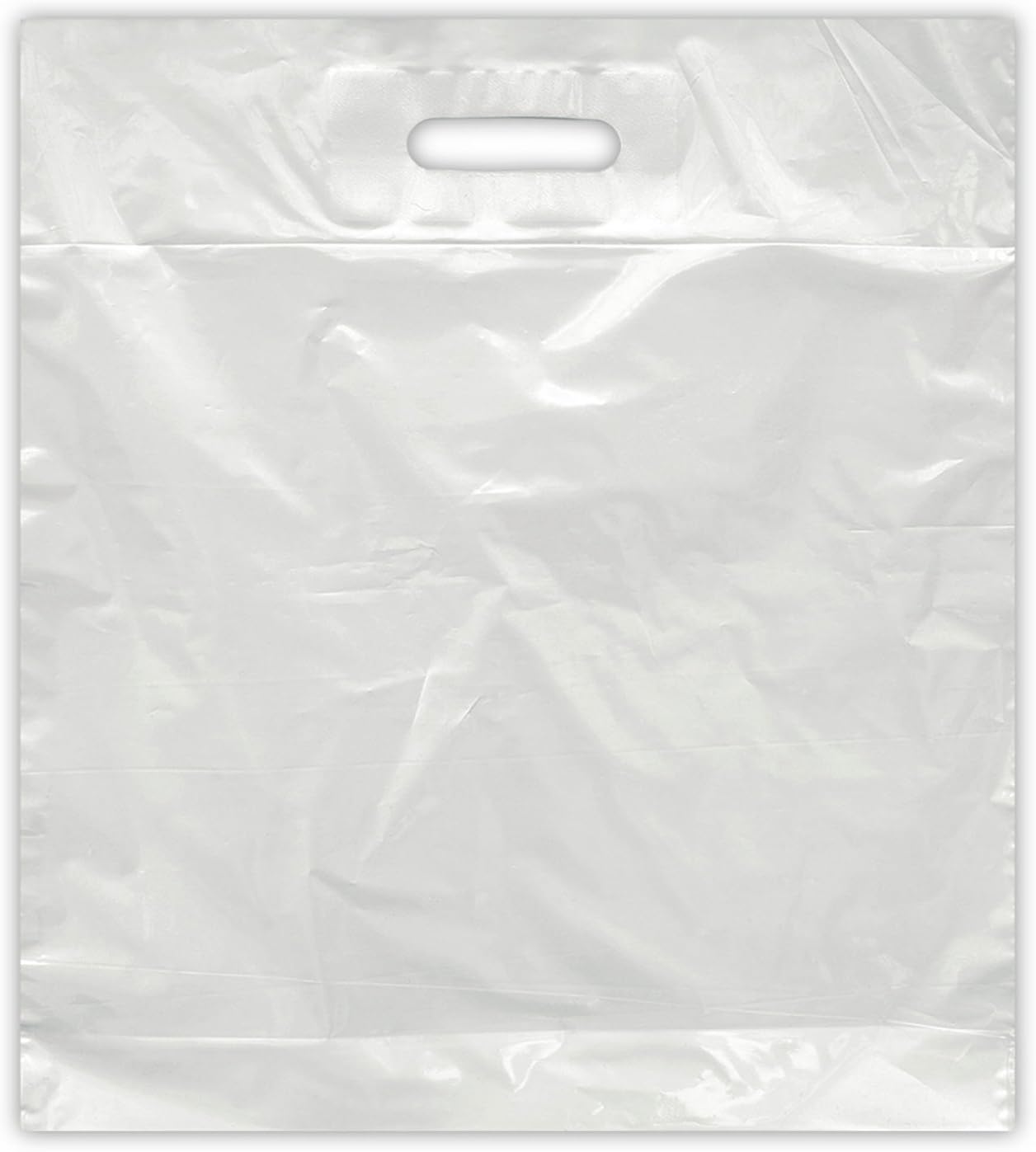 250x Plastiktüten 55x60+2x5 weiss | LDPE 46my Stark | DKT Griffloch ...