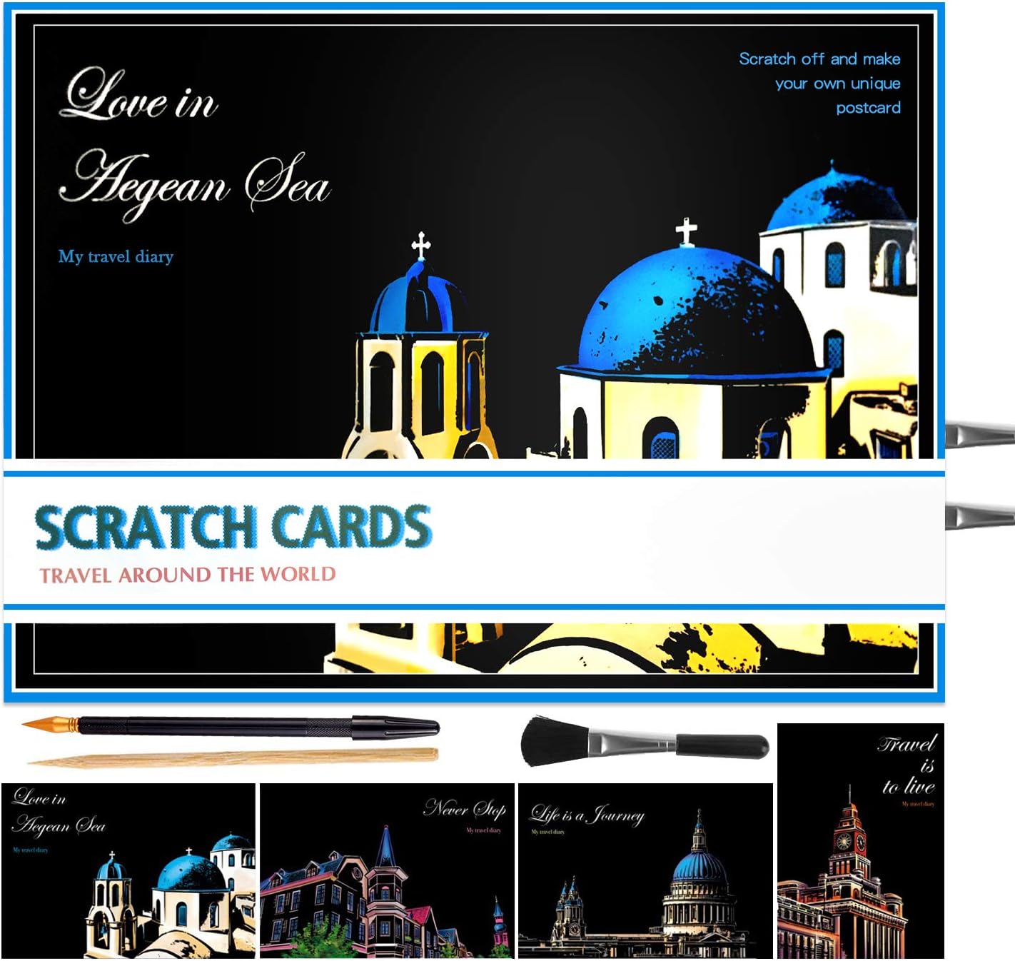 GLCS GLAUCUS Scratch Art for Kids Paper Art Rainbow Scratch Cards Set ...