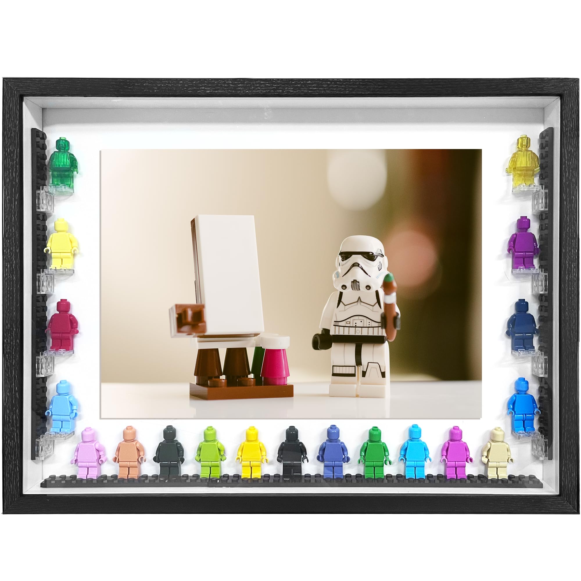 Mua Lego Minifigure Display Case, Wooden Lego Picture Frame Wall Mount ...