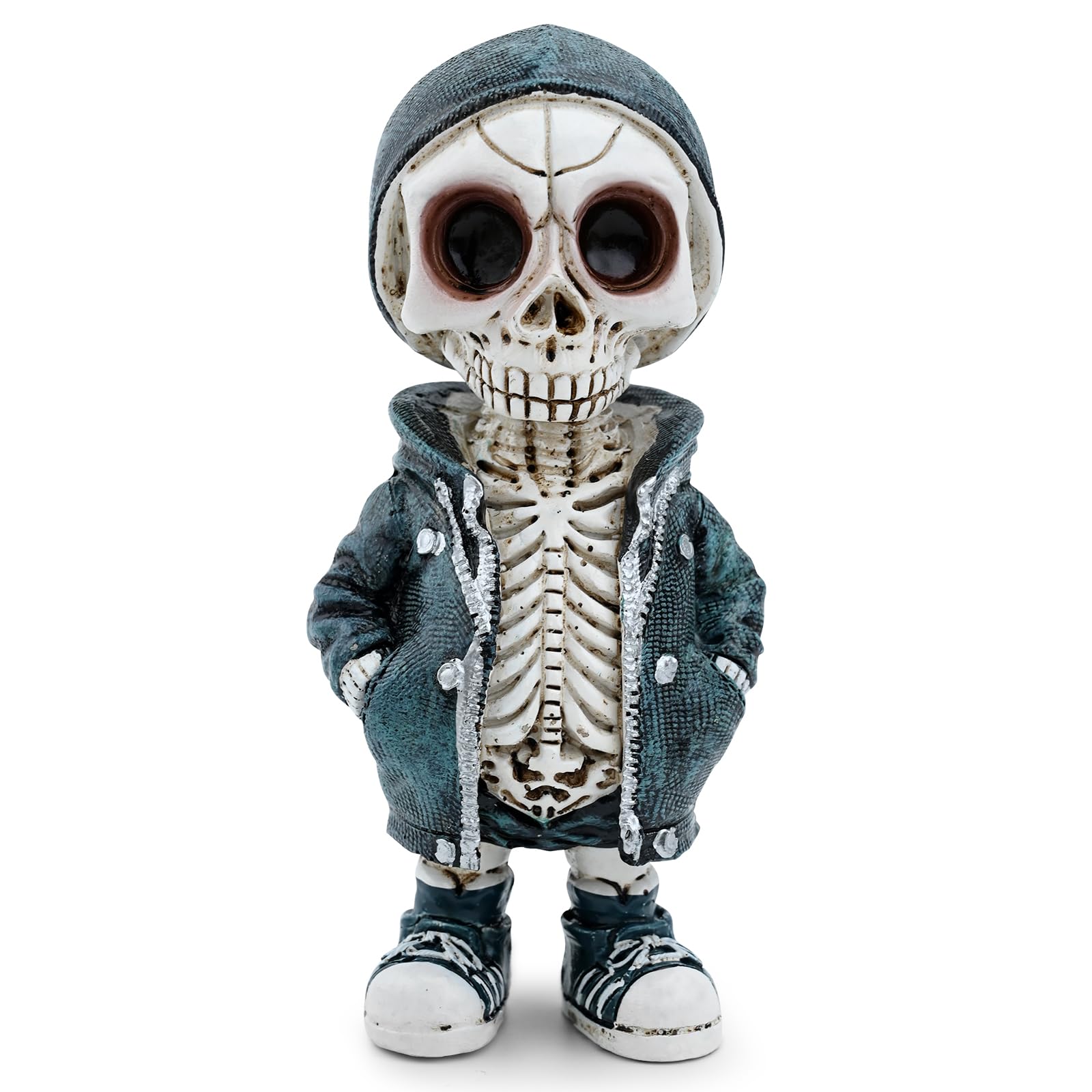 Cool Skeleton Figurines,Resin Crafts Hip Hop Skull Boy Statue Gothic ...