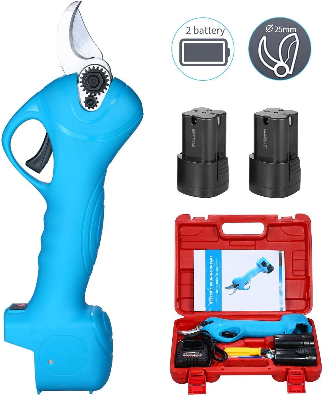 Jackilove Light Cordless Pruning Shears 25mm Portable Electric Pruner ...