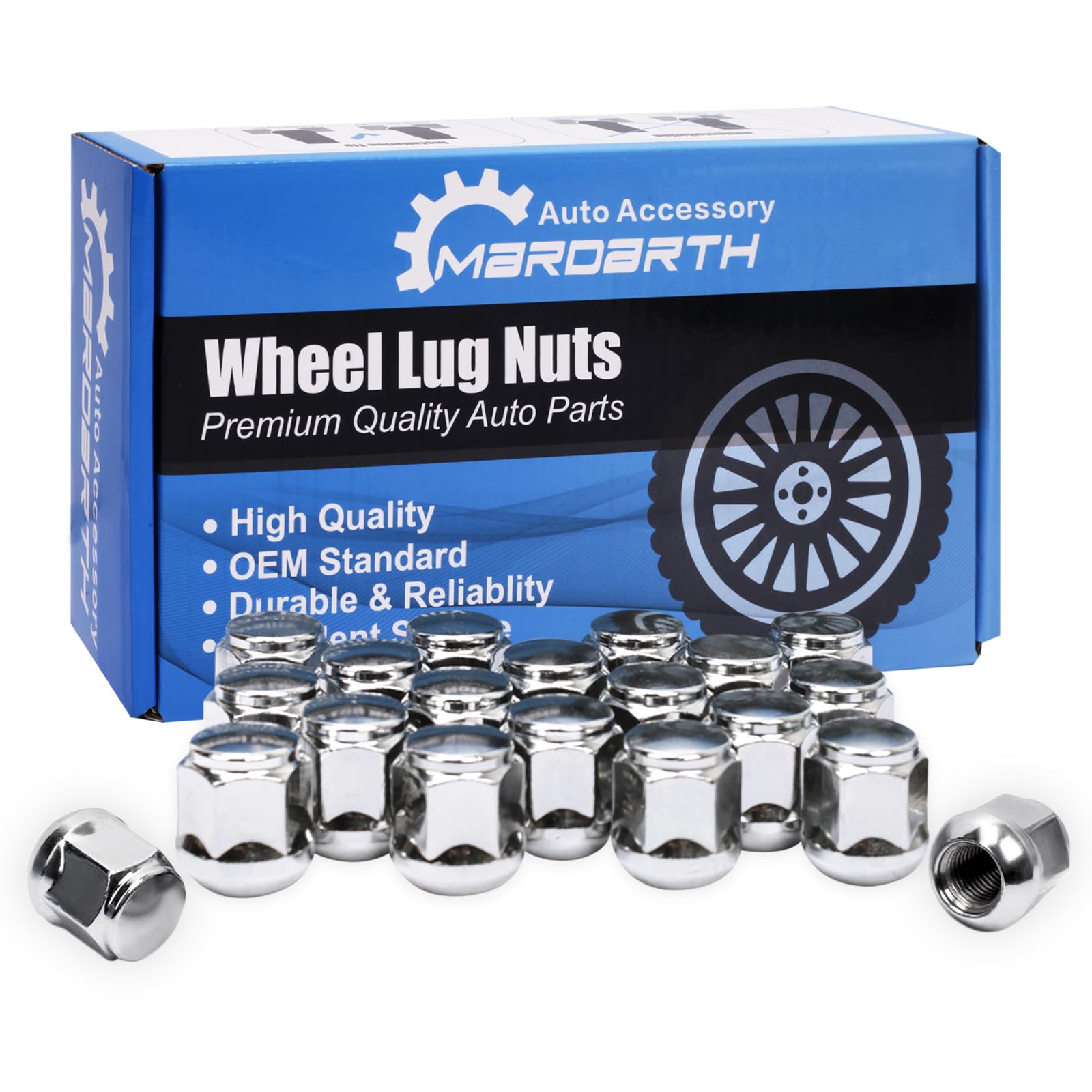 Set of 20, 12x1.5 Radius Lug Nuts with Ball Seat Compatible with Honda ...