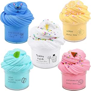 Amazon.com: Luckyunicorn 5 Pack Butter Slime Kit, Stitch, Lemon ...