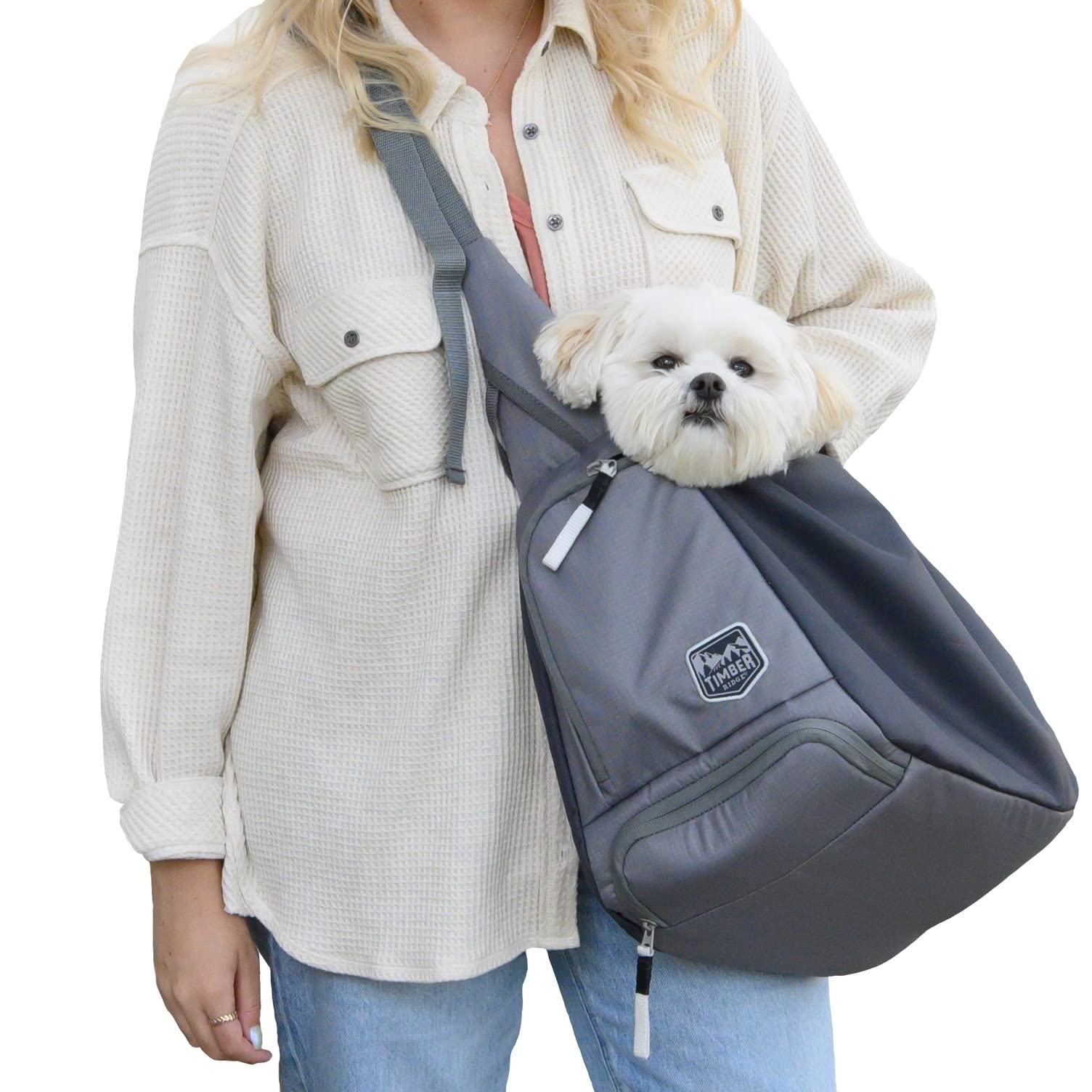 TIMBER RIDGE Dog Sling Dog Carrier with Adjustable Strap & Zipper ...