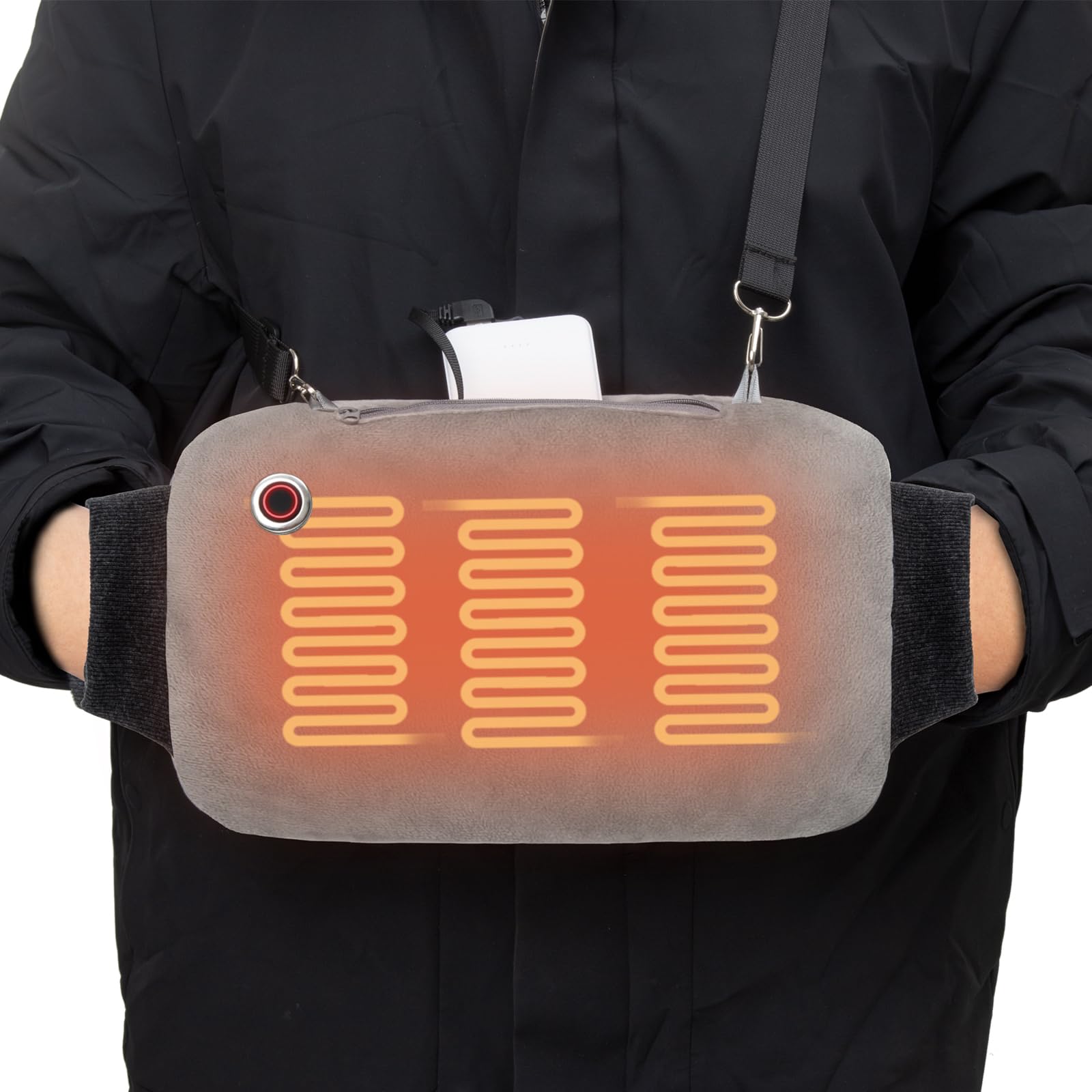 Hand Warmers Rechargeable, 10000mAh Electric Heated Gloves Power Bank ...