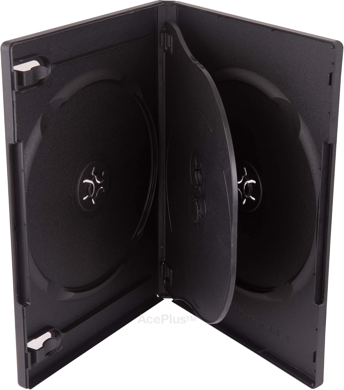 Amazon.com: AcePlus 10 pieces DVD Case Quad for 4 Discs Black with ...