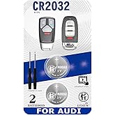 Amazon.com: Key Fob Batteries for Audi (2-Pack) CR2032 - A3 A4 A5 A6 A7 A8 Q3 Q4 Q5 Q6 Q7 Q8 R8 ...